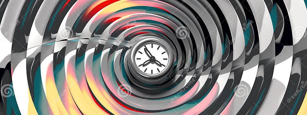 Time Takes on a Psychedelic Form with a Mesmerizing Clock. Stock ...