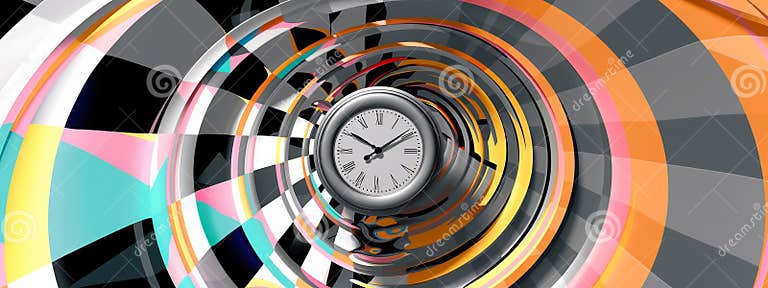 Time Takes on a Psychedelic Form with a Mesmerizing Clock. Stock ...