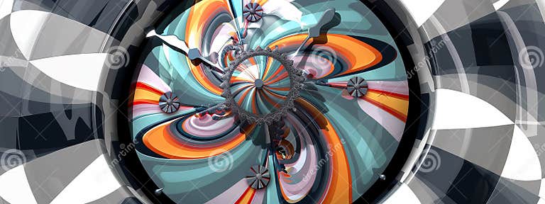 Time Takes on a Psychedelic Form with a Mesmerizing Clock. Stock ...