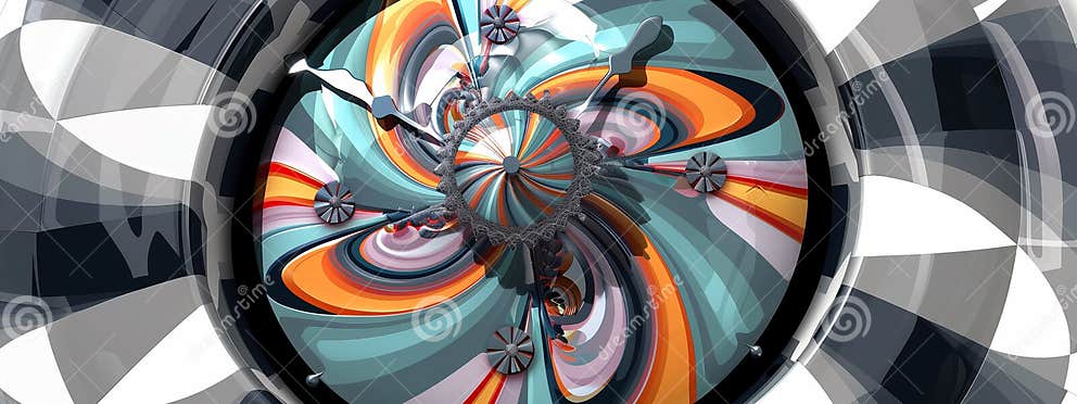 Time Takes on a Psychedelic Form with a Mesmerizing Clock. Stock ...