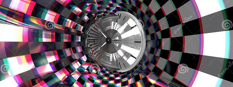 Time Takes on a Psychedelic Form with a Mesmerizing Clock Stock ...