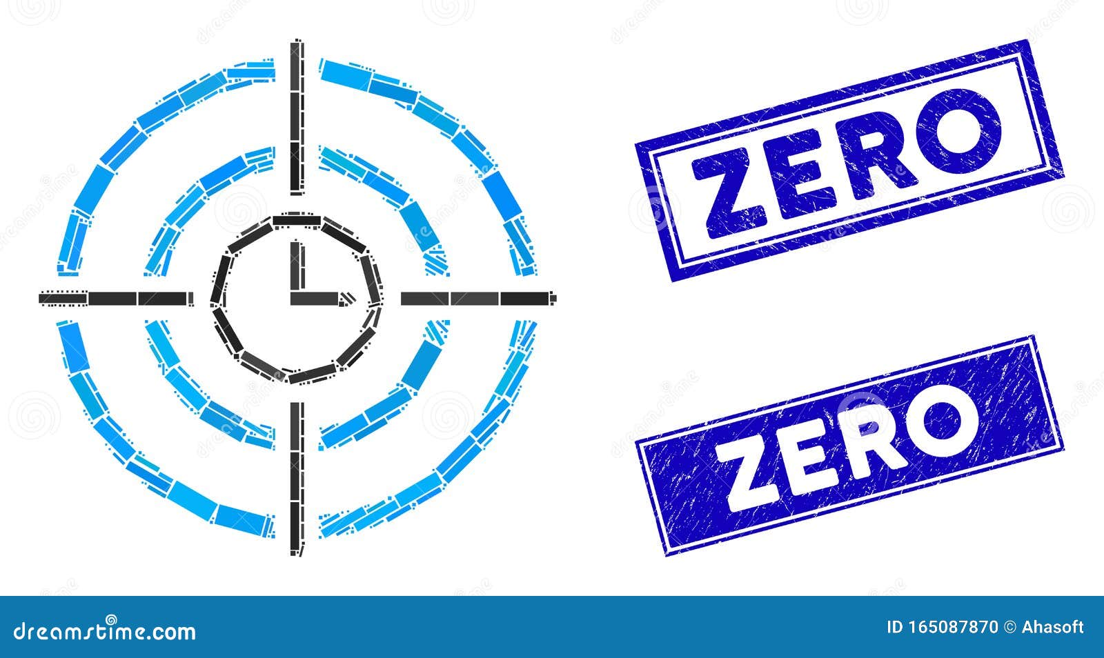 Time Target Mosaic and Grunge Rectangle Zero Watermarks Stock ...