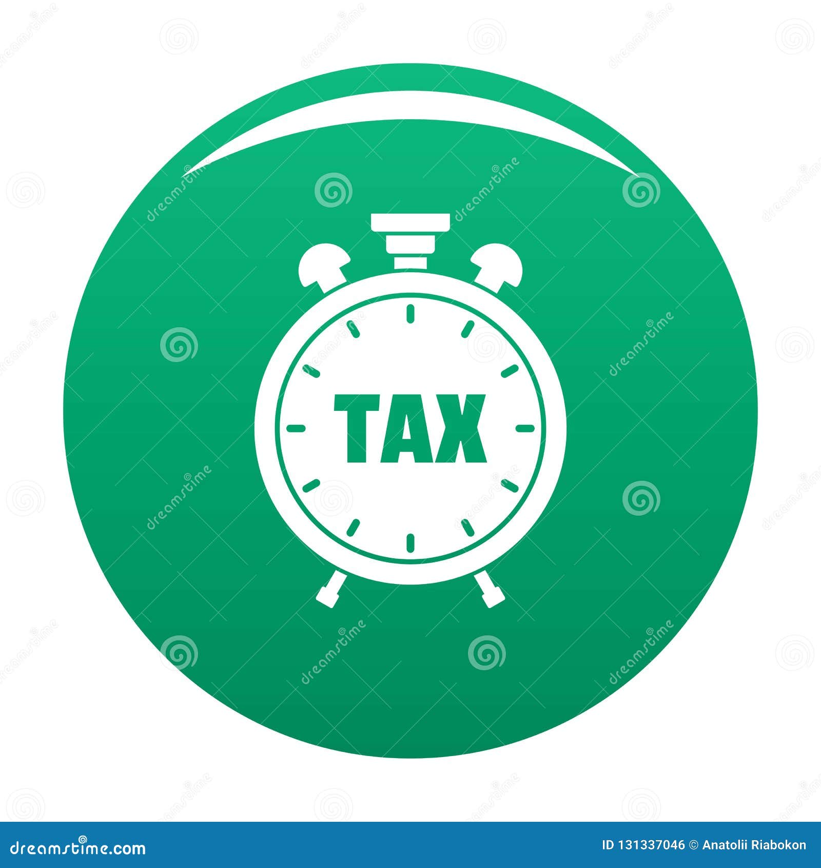 Time tax icon vector green stock vector. Illustration of investment ...