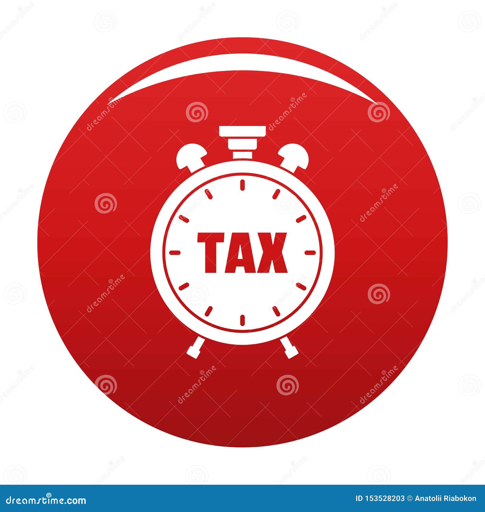 Time tax icon vector red stock vector. Illustration of time - 153528203
