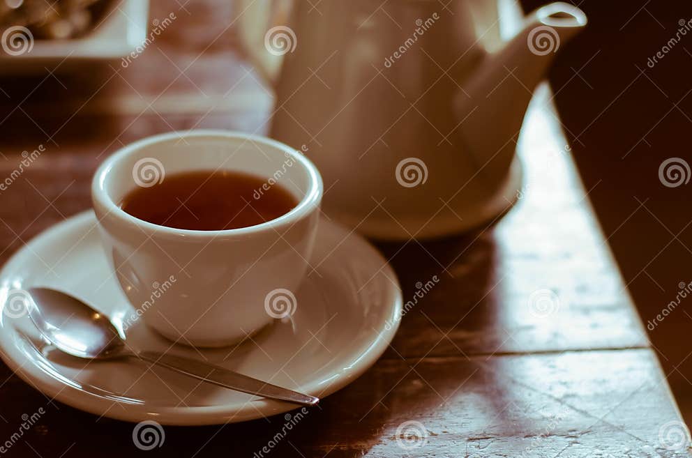 Relaxing Time of Tea Break. Stock Image - Image of spoon, ceramic ...