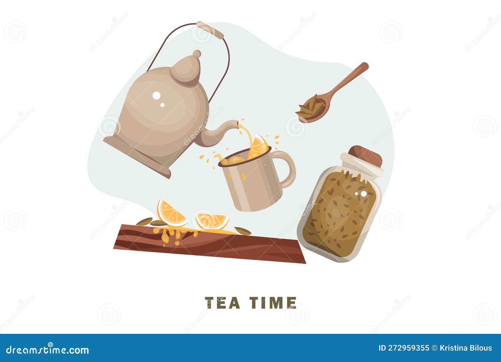 Time for Tea Vector Illustration Stock Vector - Illustration of drink ...