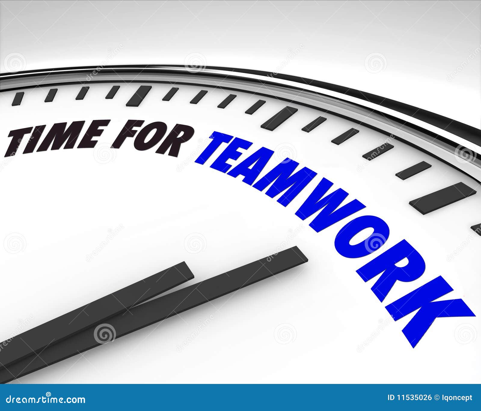 Time for Teamwork - Clock stock illustration. Illustration of ...