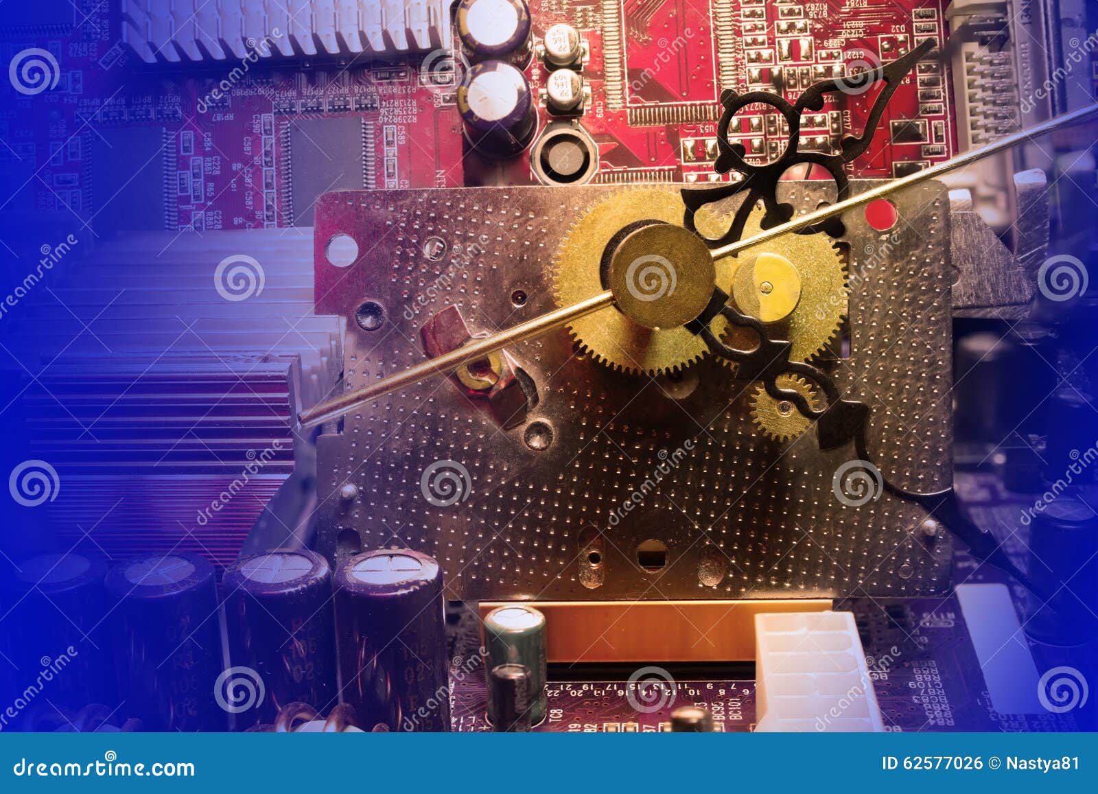 Time - Technological Background with Watches Stock Photo - Image of ...