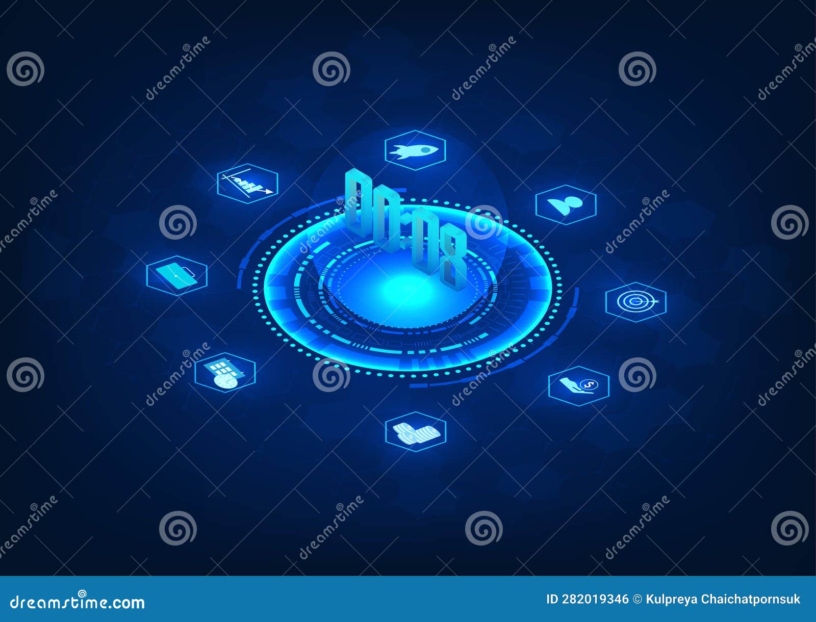 Time Technology with Technology Circle with Icons it Conveys the Time ...