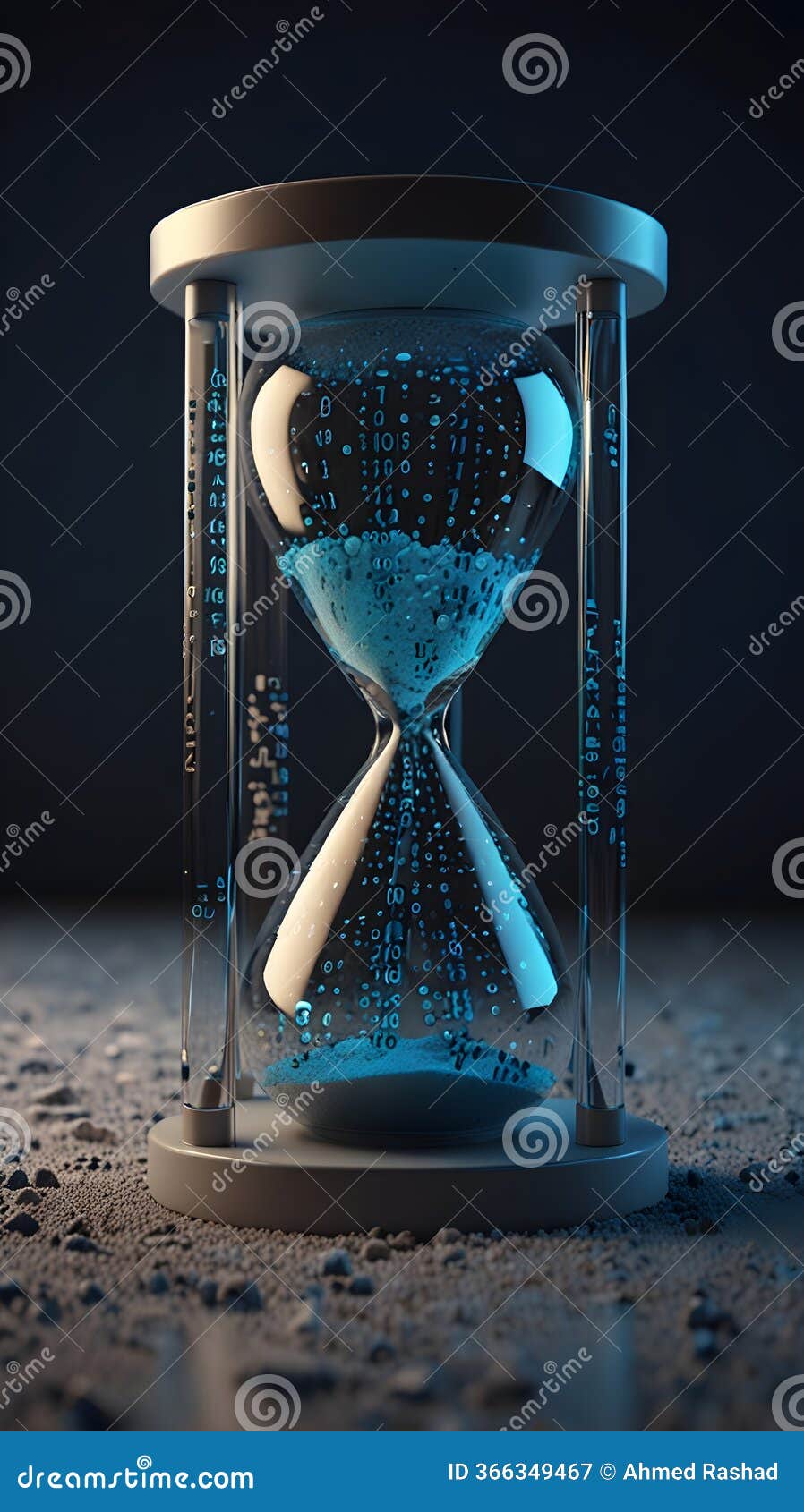 Hourglass Enclosed In A Circle With Overflowing Spheres Against A ...