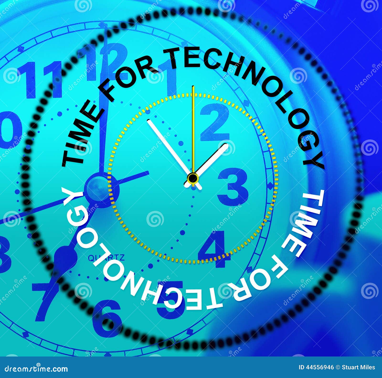 Time for Technology Means Digital Data and Facts Stock Illustration ...