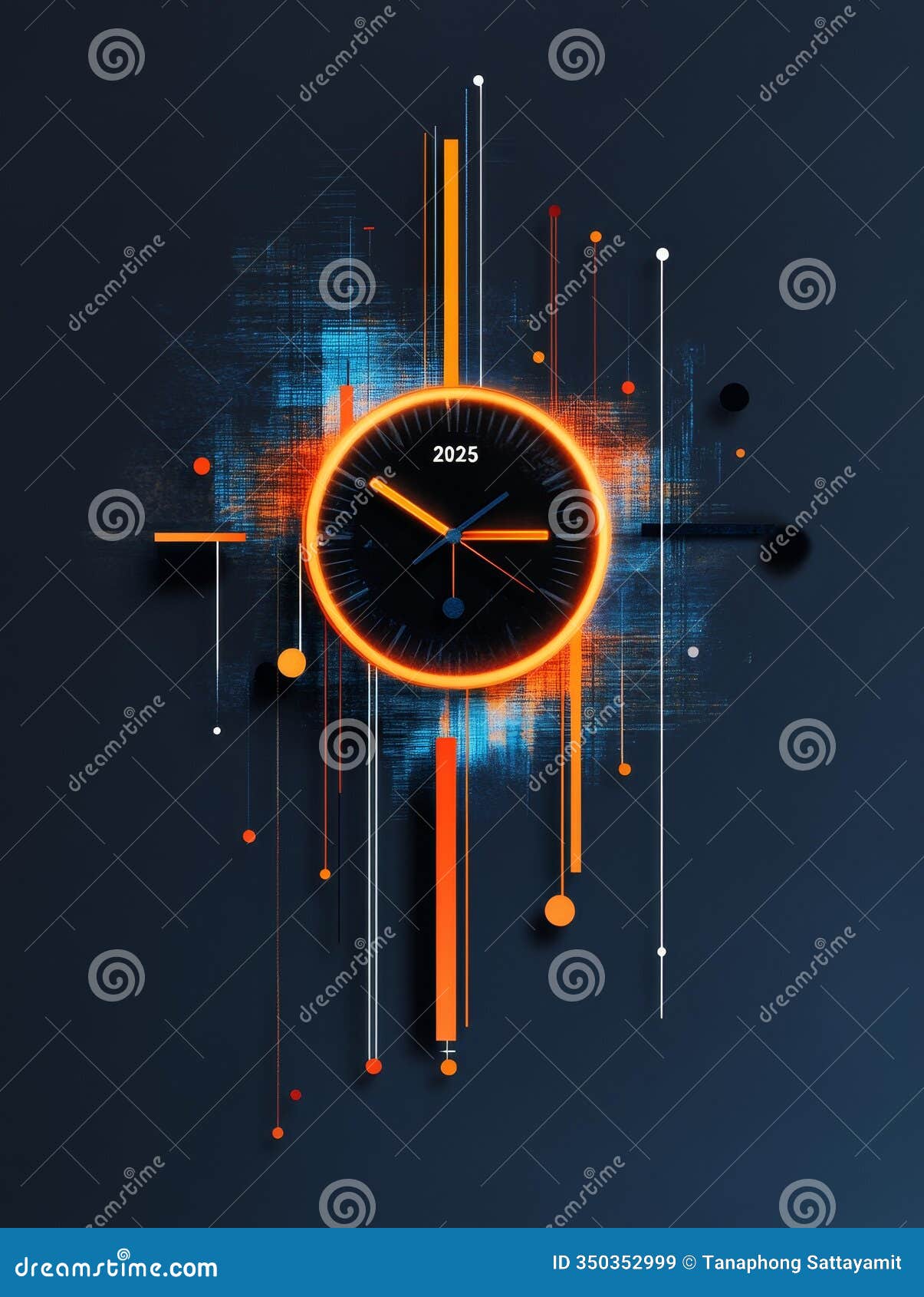 2025 Time Technology and Progress Futuristic Clock Digital Data ...