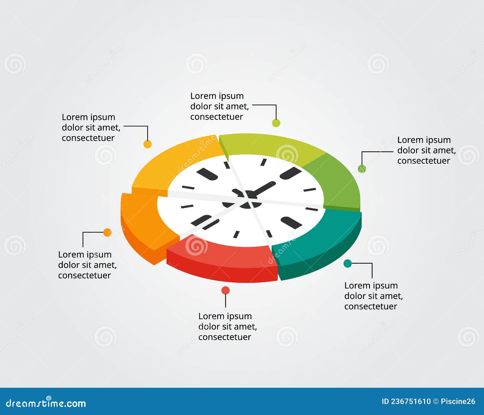 Time Template for Infographic for Presentation for 6 Element Stock ...