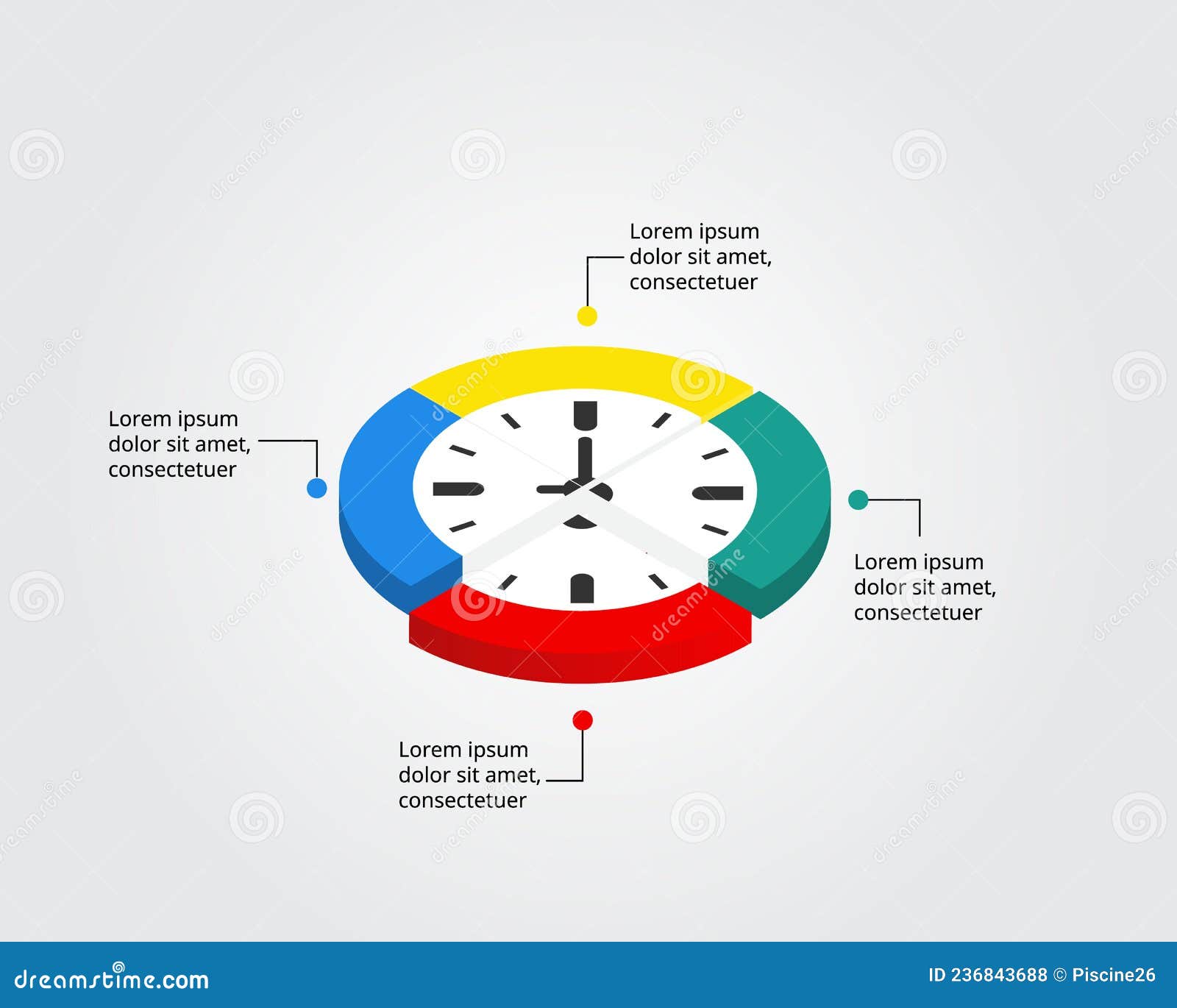 Time Template for Infographic for Presentation for 4 Element Stock ...