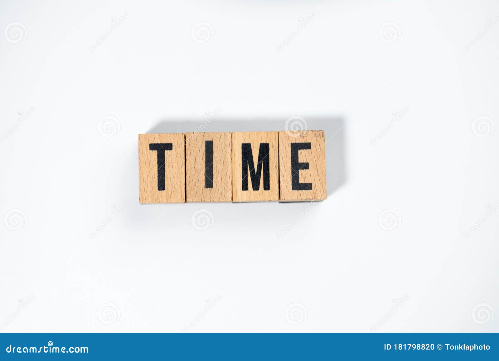 ` TIME ` Text Made of Wooden Cube on White Background Stock Photo ...