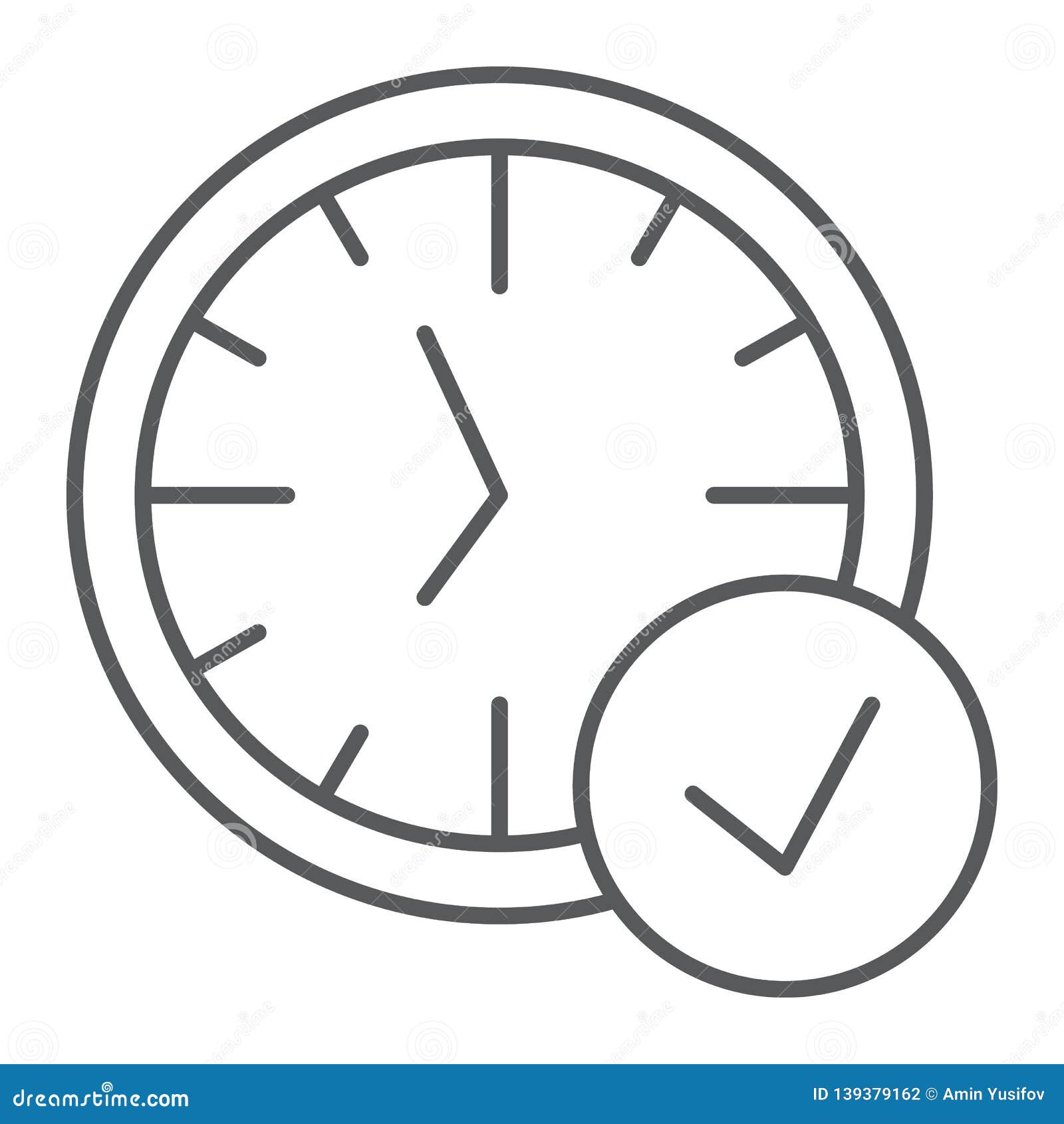 In-time Thin Line Icon, Watch and Countdown, Clock Sign, Vector ... In-time Thin Line Icon, Watch and Countdown, Clock Sign, Vector ...