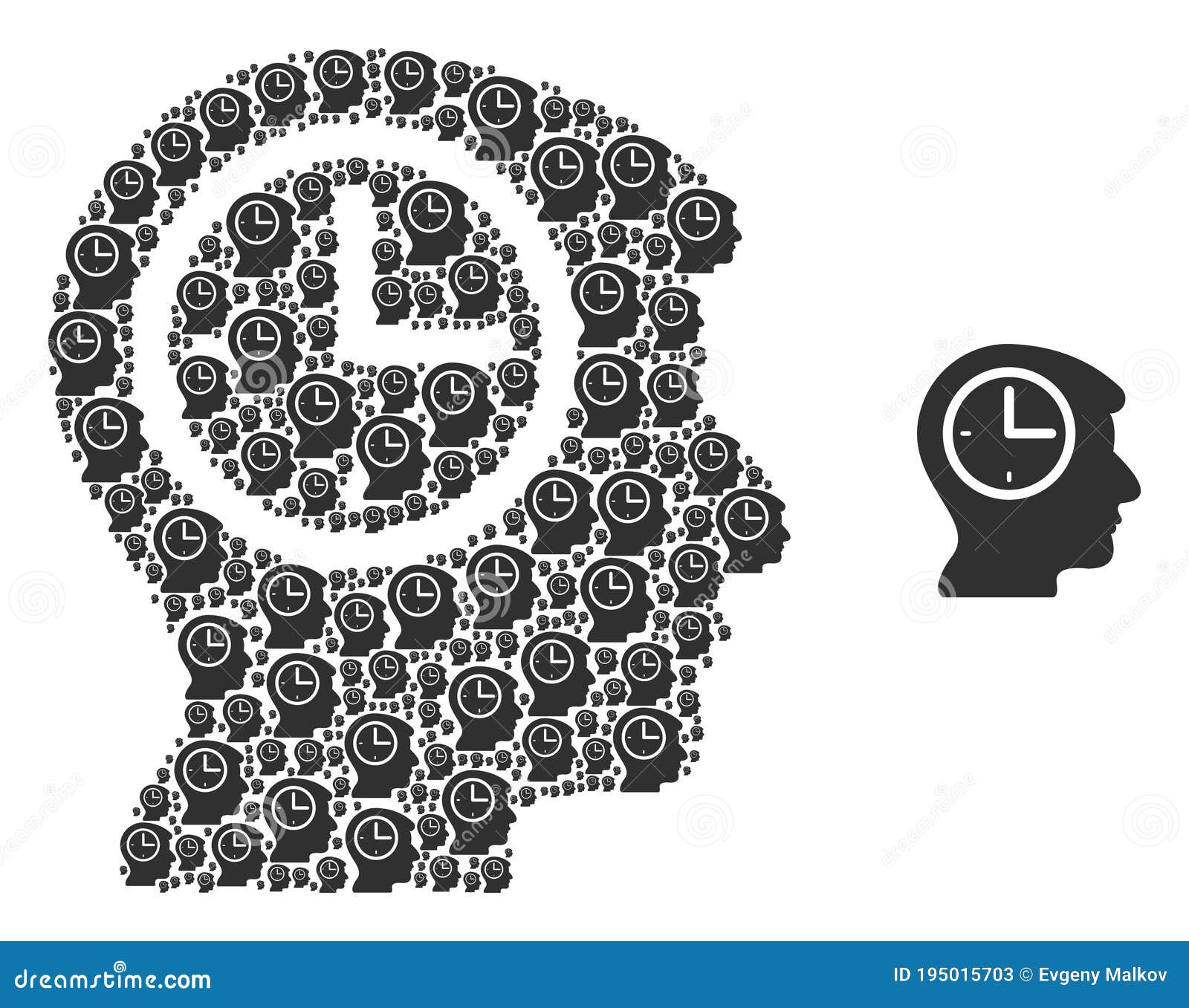 Time Thinking Composition of Self Items Stock Vector - Illustration of ...