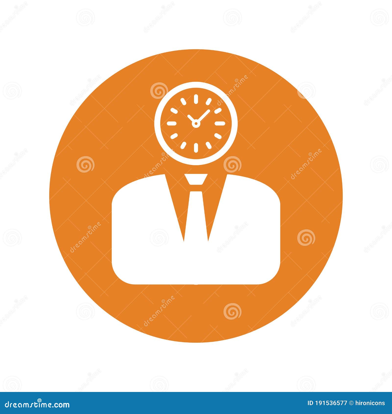 Time Thinking Icon / Orange Color Stock Vector - Illustration of brain ...