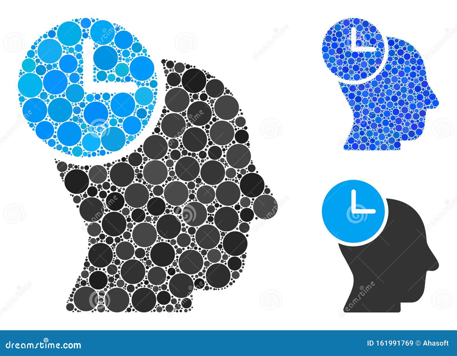 Time Thinking Mosaic Icon of Circle Dots Stock Vector - Illustration of ...