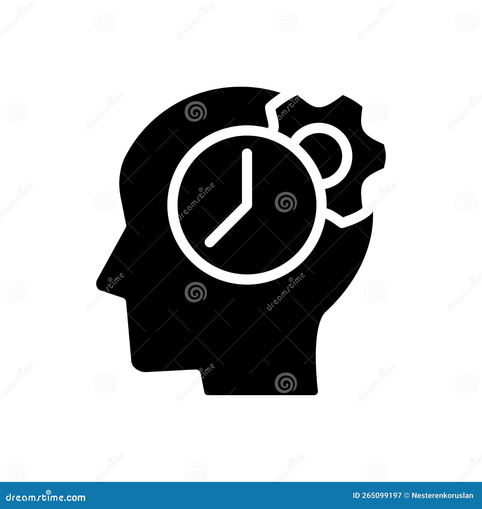 Time for Thinking Process Black Glyph Icon Stock Vector - Illustration ...