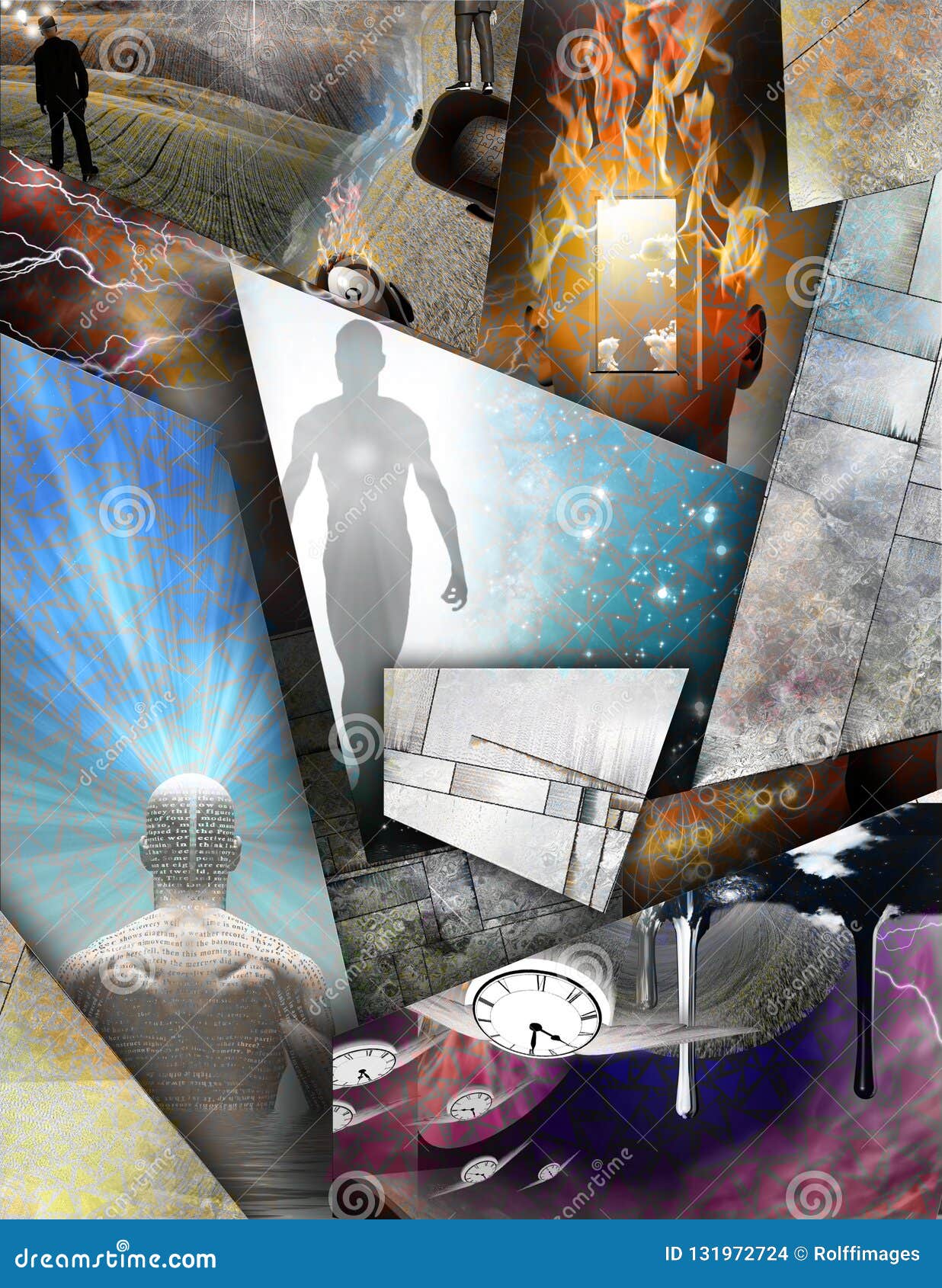 Time, thoughts and ideas stock illustration. Illustration of ...