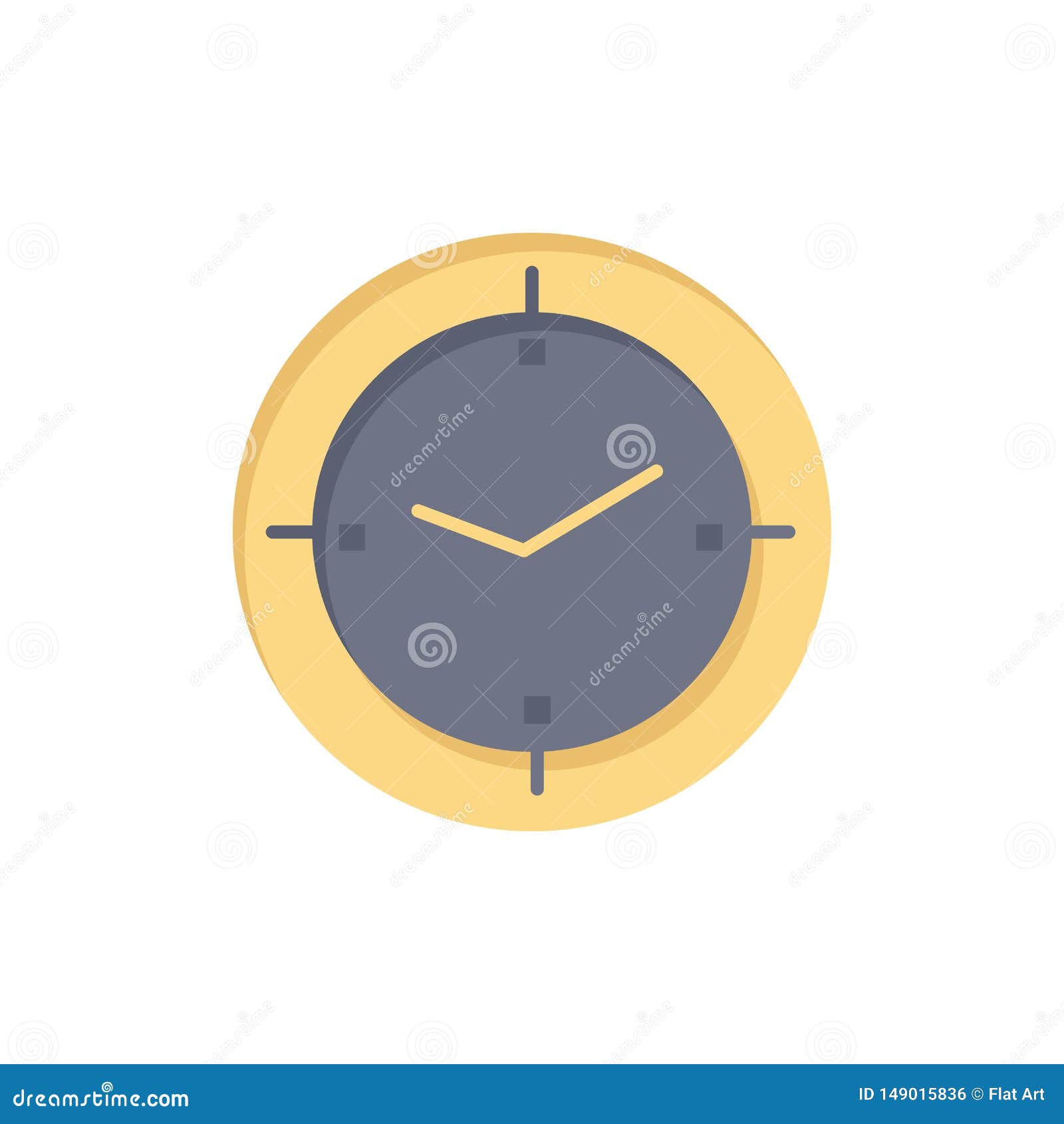 Time, Timer, Compass, Machine Flat Color Icon. Vector Icon Banner ...