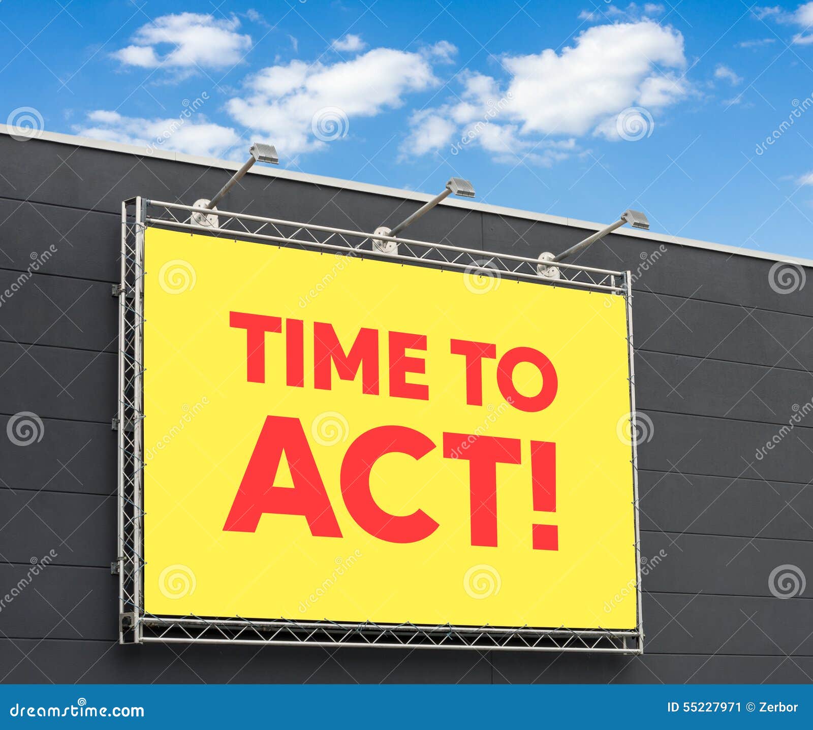 Time to act stock image. Image of frame, banner, board - 55227971
