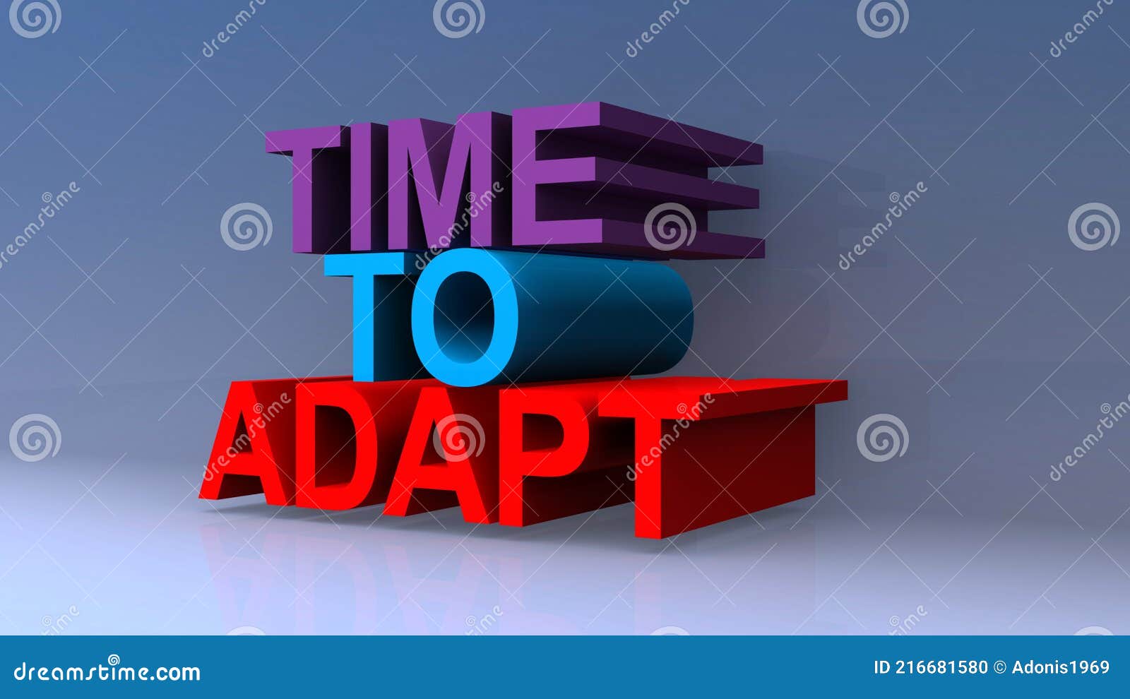 Time to adapt on blue stock illustration. Illustration of support ...