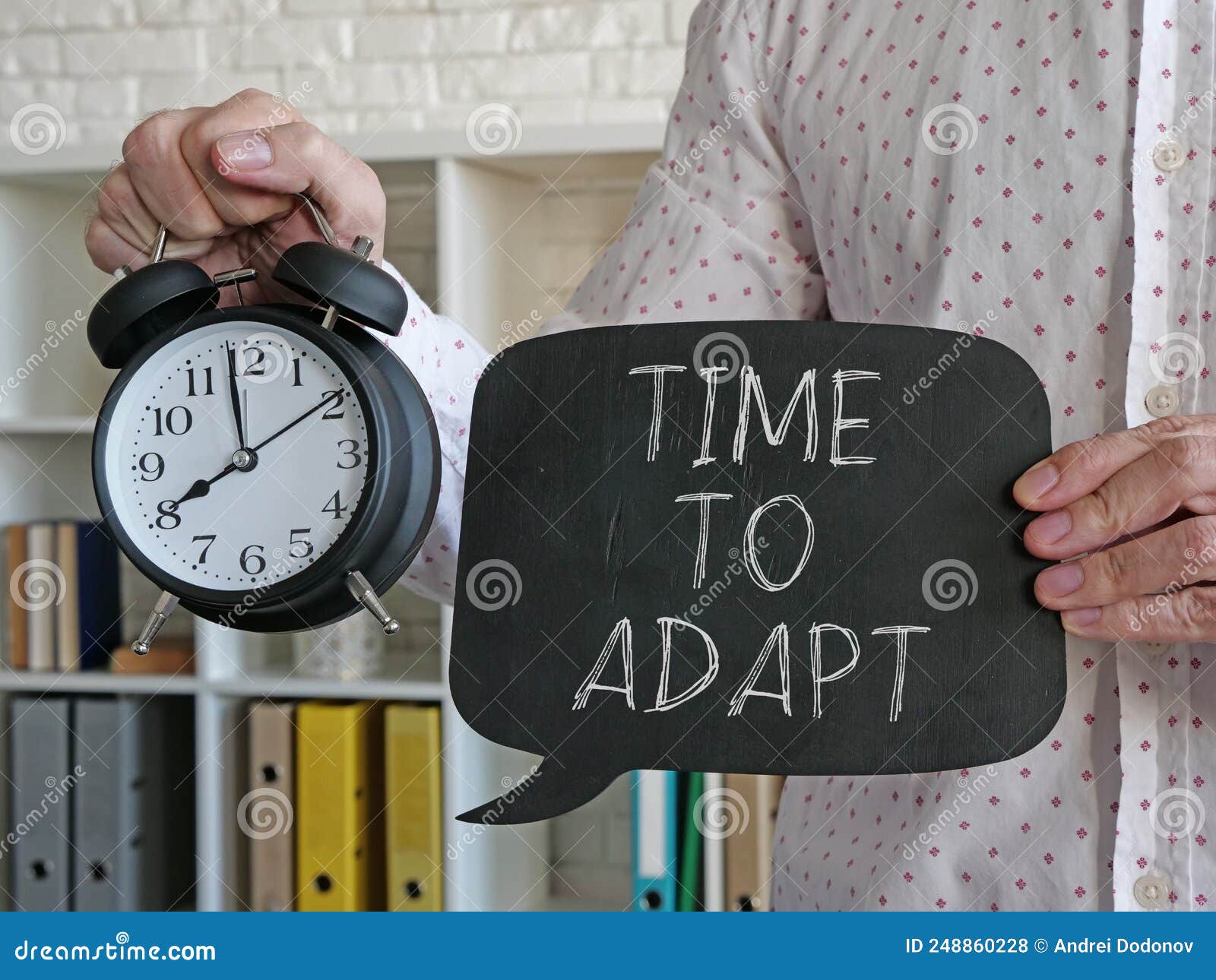 Time To Adapt is Shown Using the Text Stock Photo - Image of concept ...