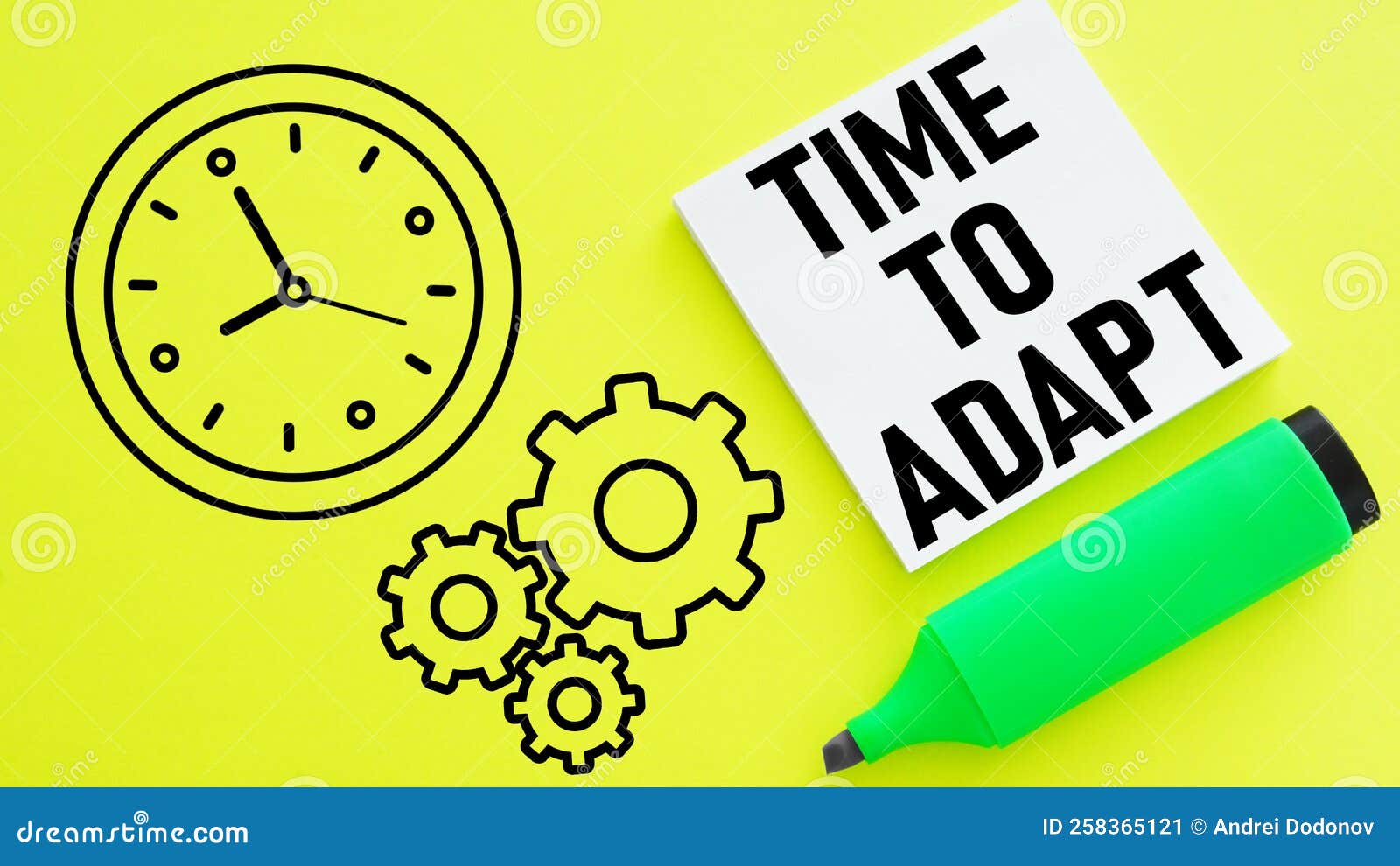 Time To Adapt is Shown Using the Text Stock Illustration - Illustration ...