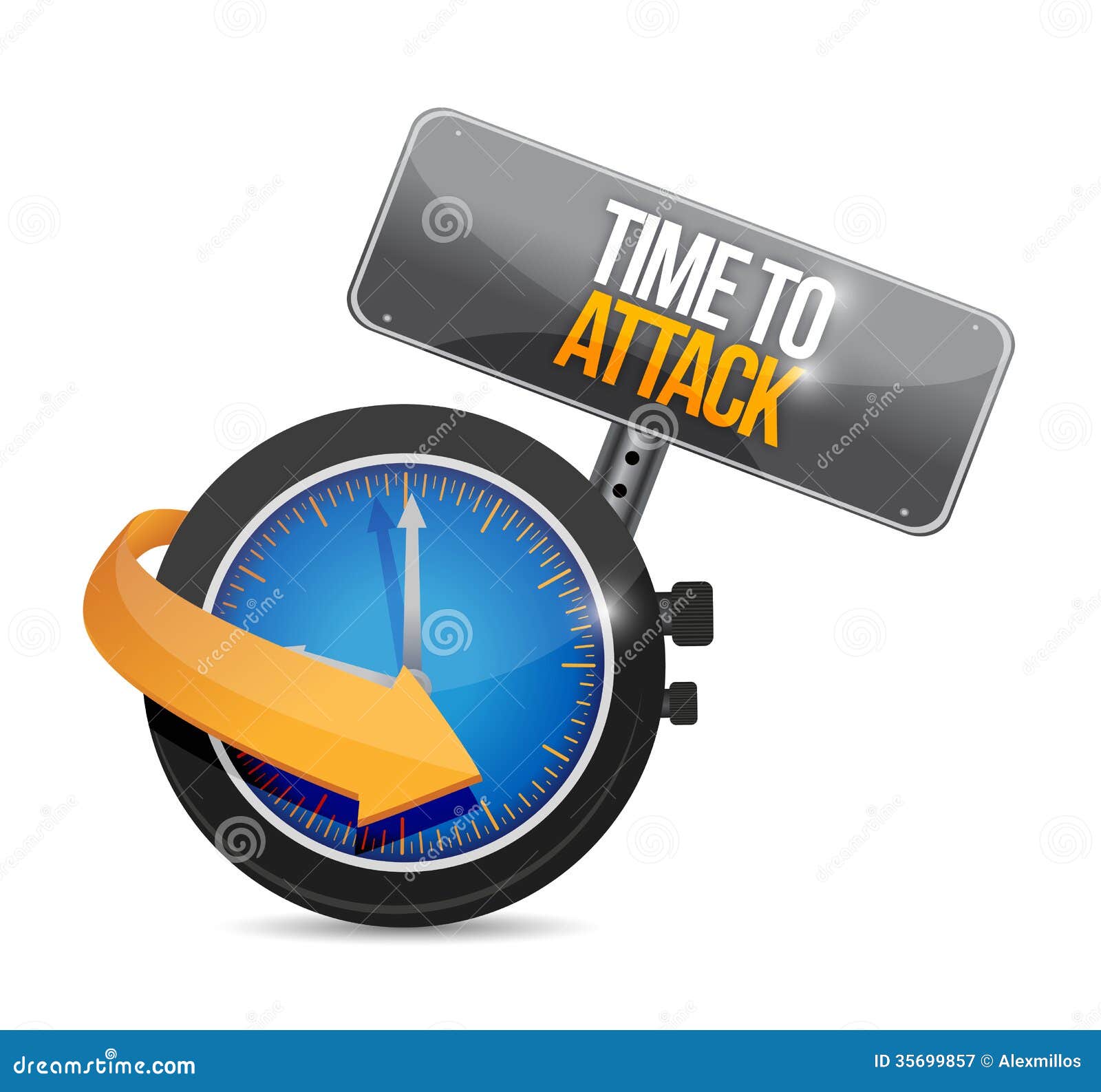 Time To Attack Concept Illustration Design Stock Illustration ...