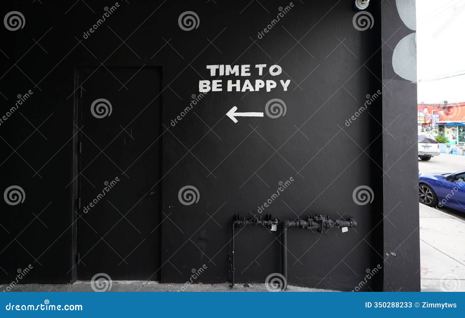Time To Be Happy Sign with Arrow Stock Image - Image of building, happy ...