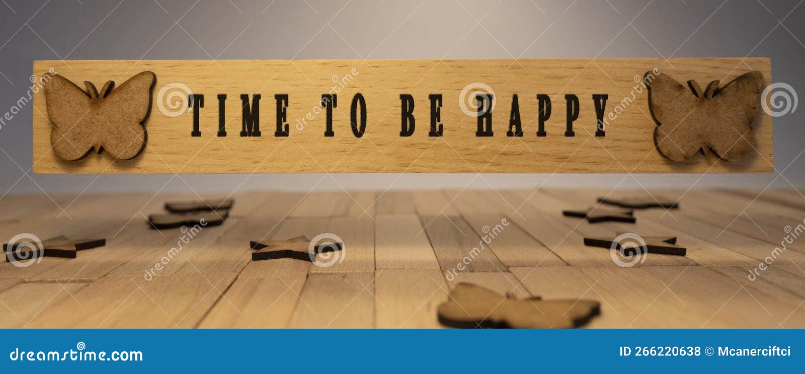 Time To Be Happy Text. it is Written on a Wooden Surface Stock Photo ...