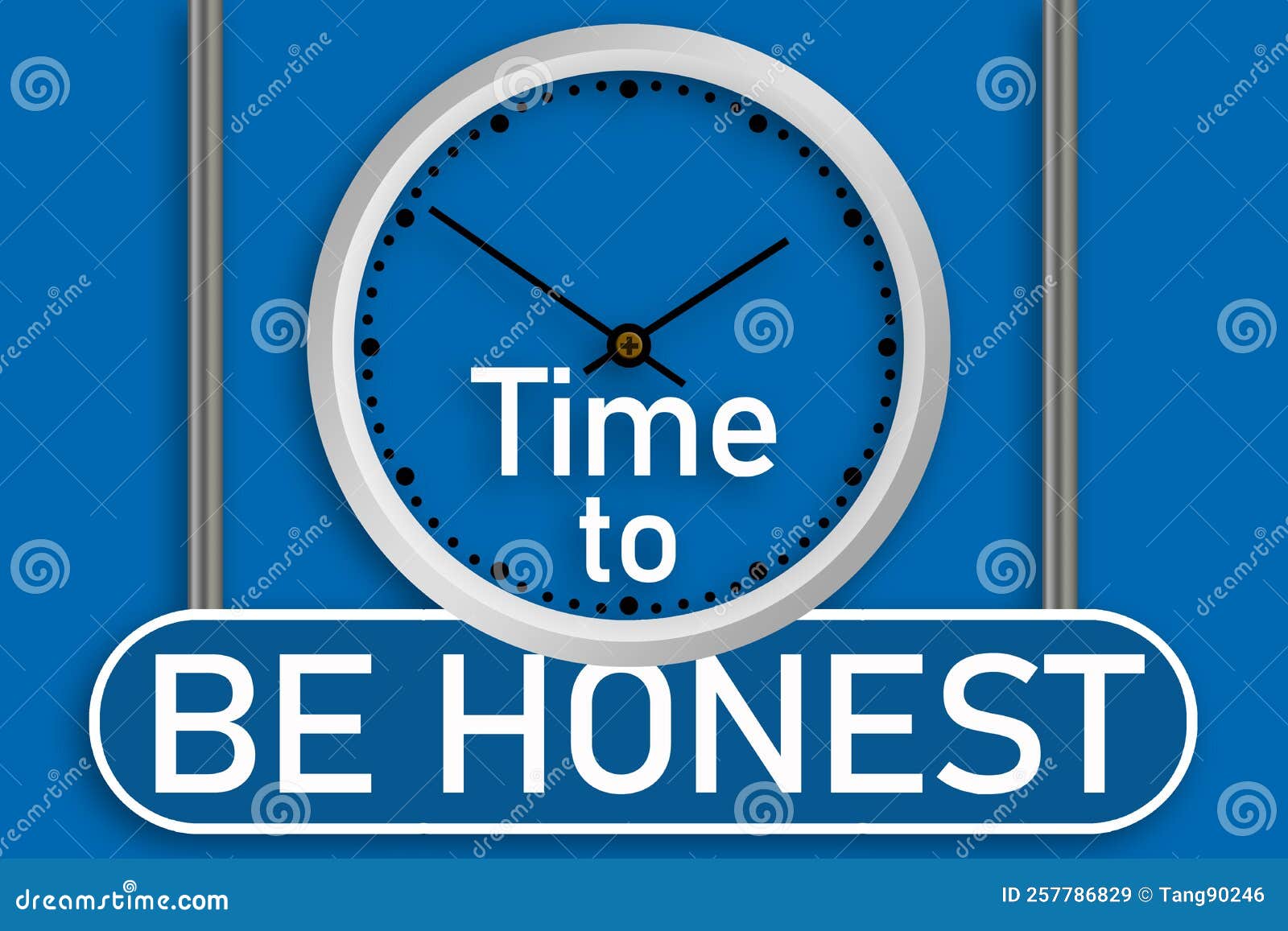 Time To Be Honest Text Message with Clock and Sign Board Stock ...