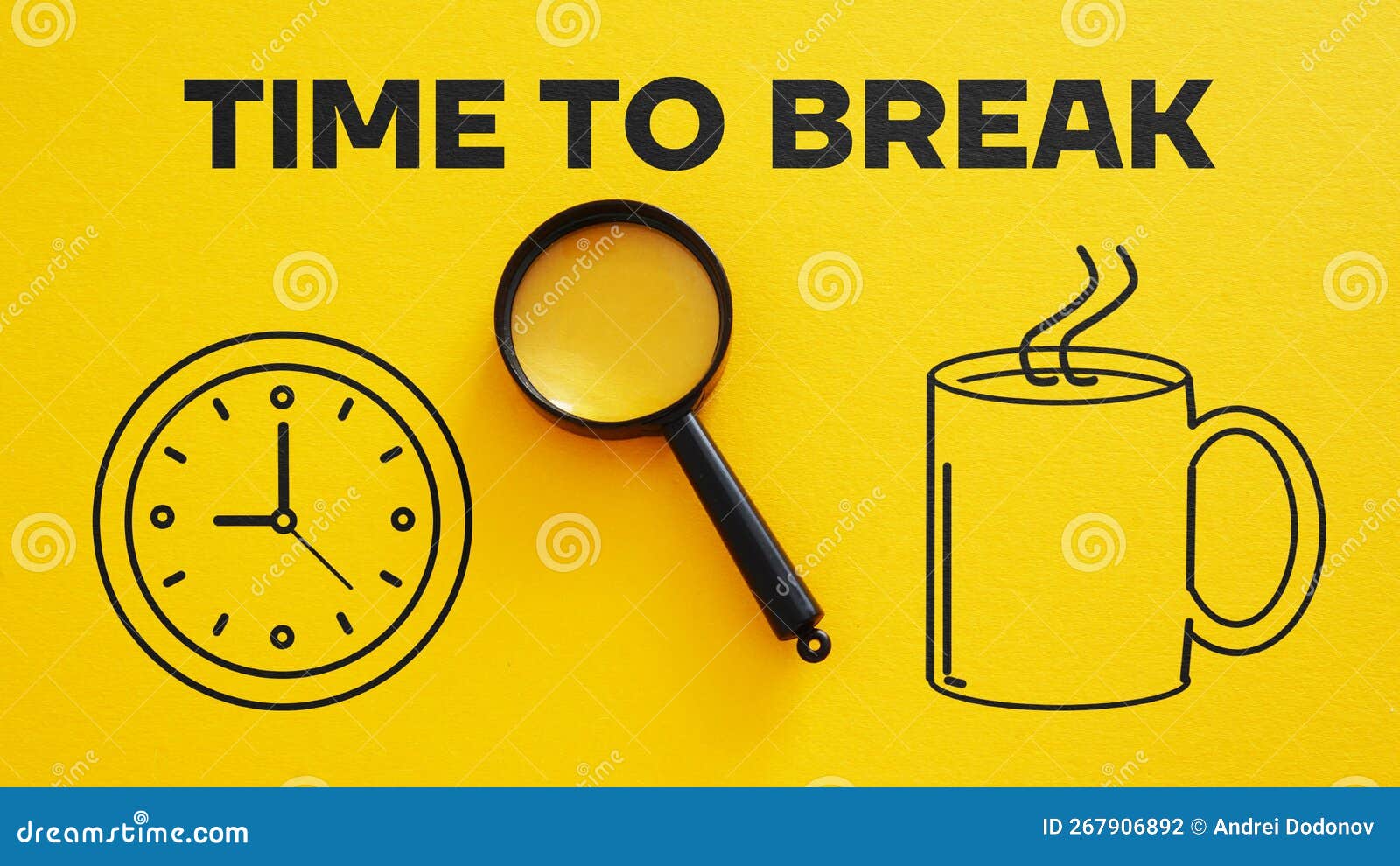 Time To Break is Shown Using the Text Stock Photo - Image of creative ...