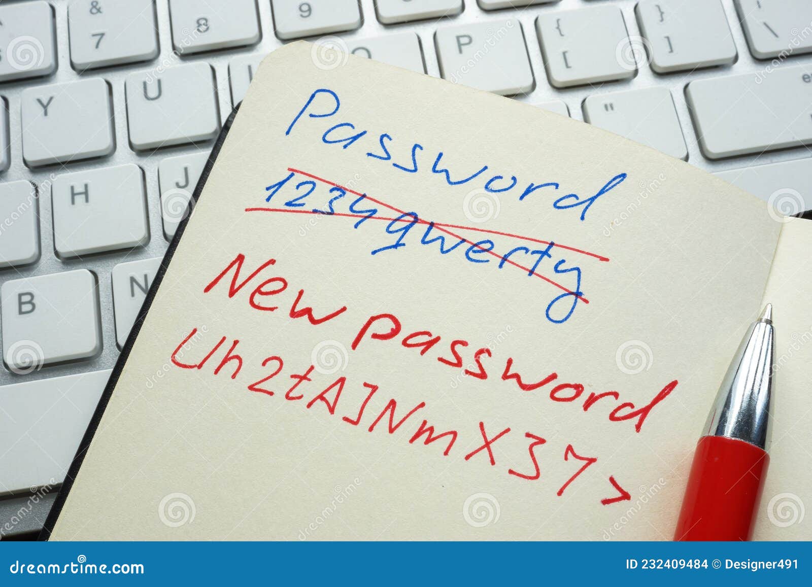 Time To Change Password. Notepad with Old and New Password. Stock Photo ...