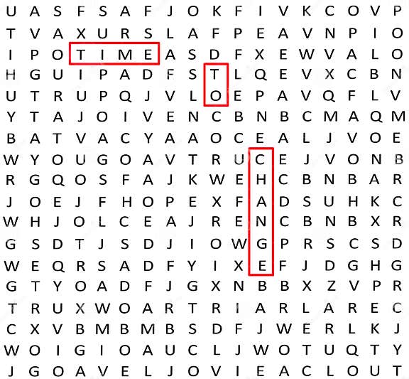 Time to Change Word Search stock illustration. Illustration of time ...