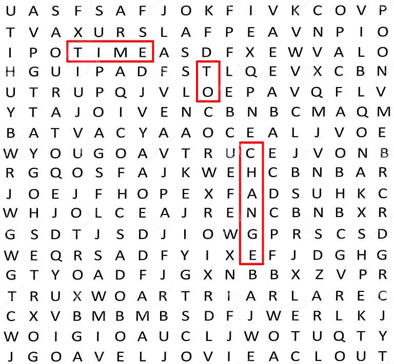 Time to Change Word Search stock illustration. Illustration of time ...