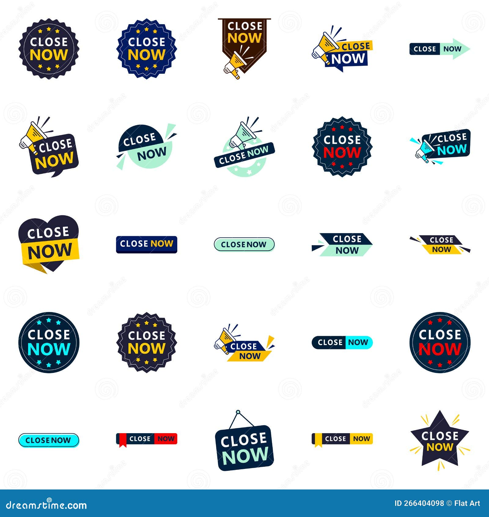 Time To Close Text Banners Pack of 25 Stock Vector - Illustration of ...