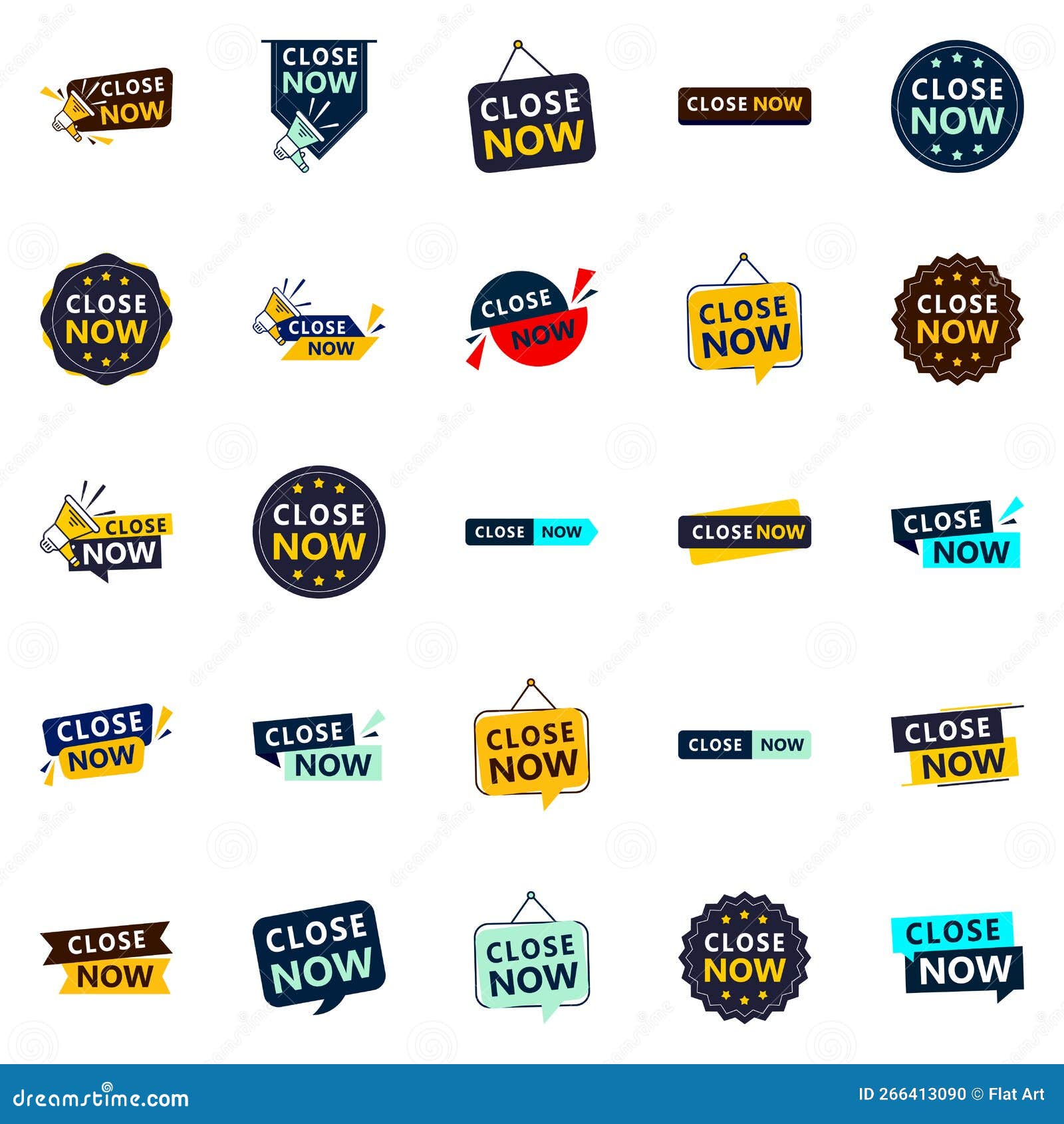 Time To Close Text Banners Pack of 25 Stock Vector - Illustration of ...