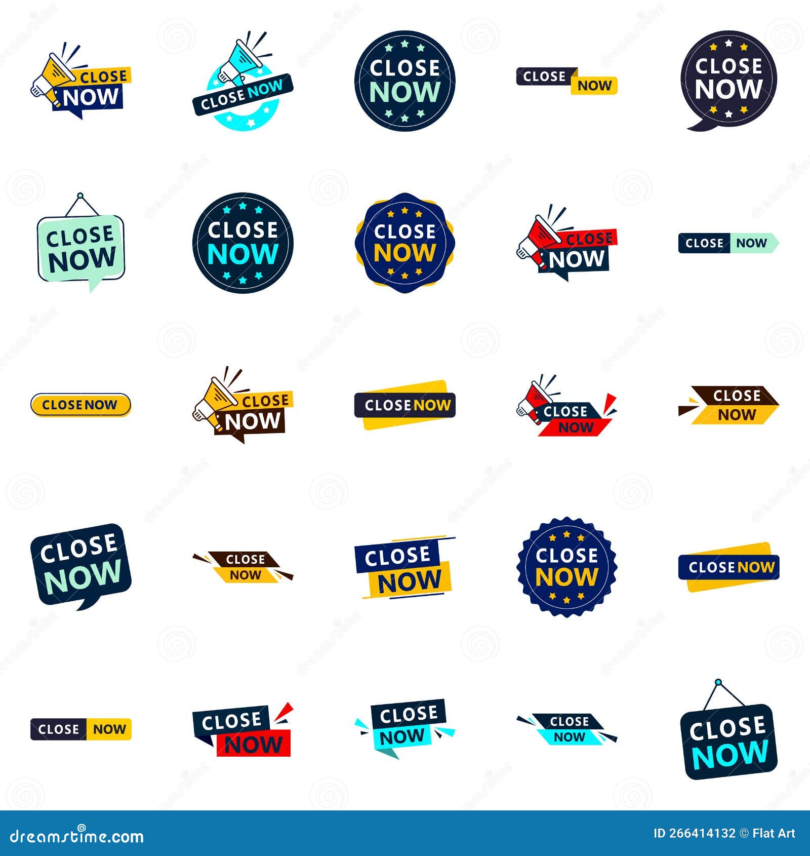 Time To Close Text Banners Pack of 25 Stock Vector - Illustration of ...