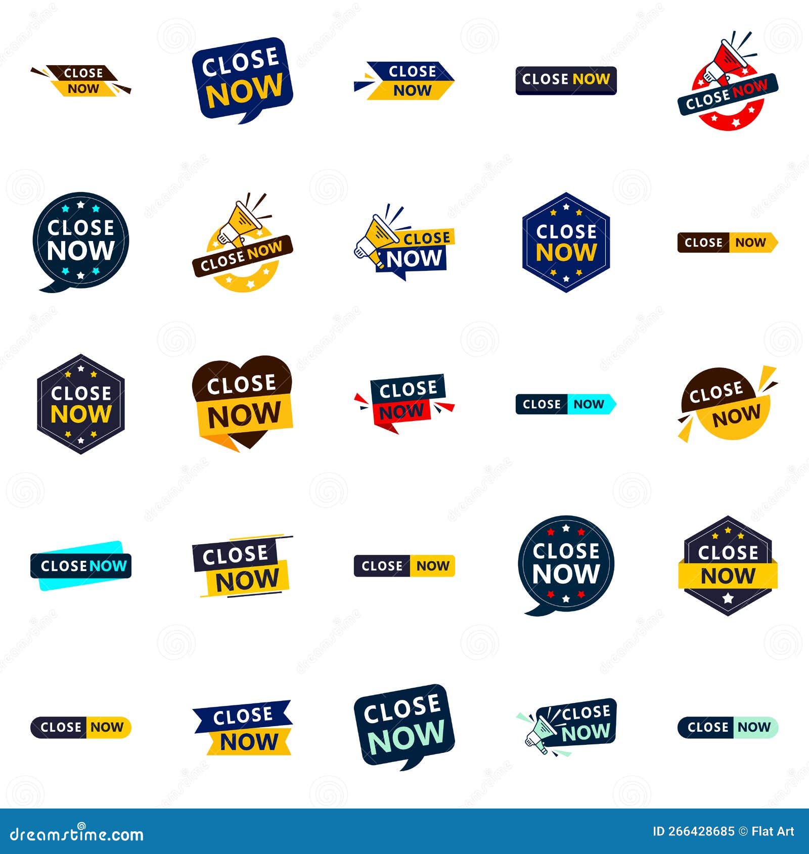 Time To Close Text Banners Pack of 25 Stock Vector - Illustration of ...