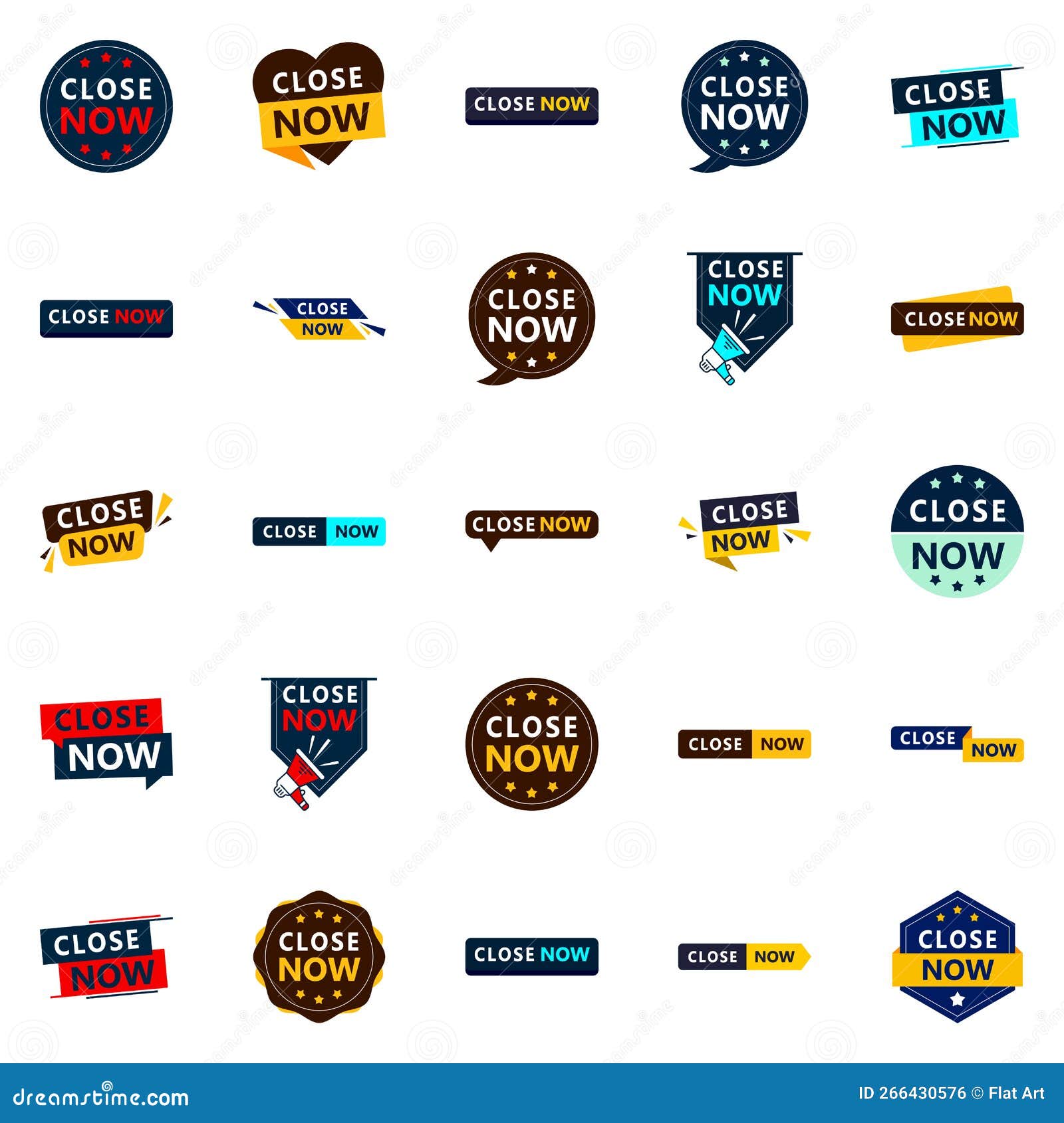 Time To Close Text Banners Pack of 25 Stock Vector - Illustration of ...