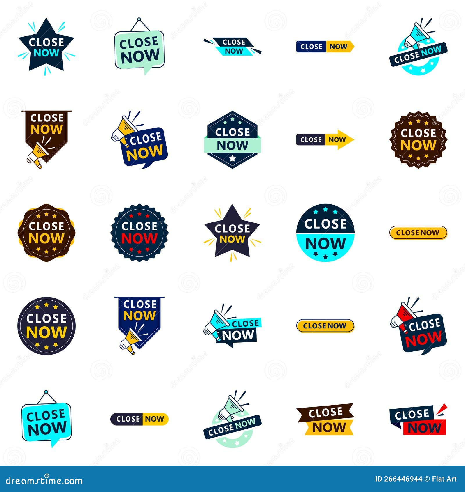 Time To Close Text Banners Pack of 25 Stock Vector - Illustration of ...