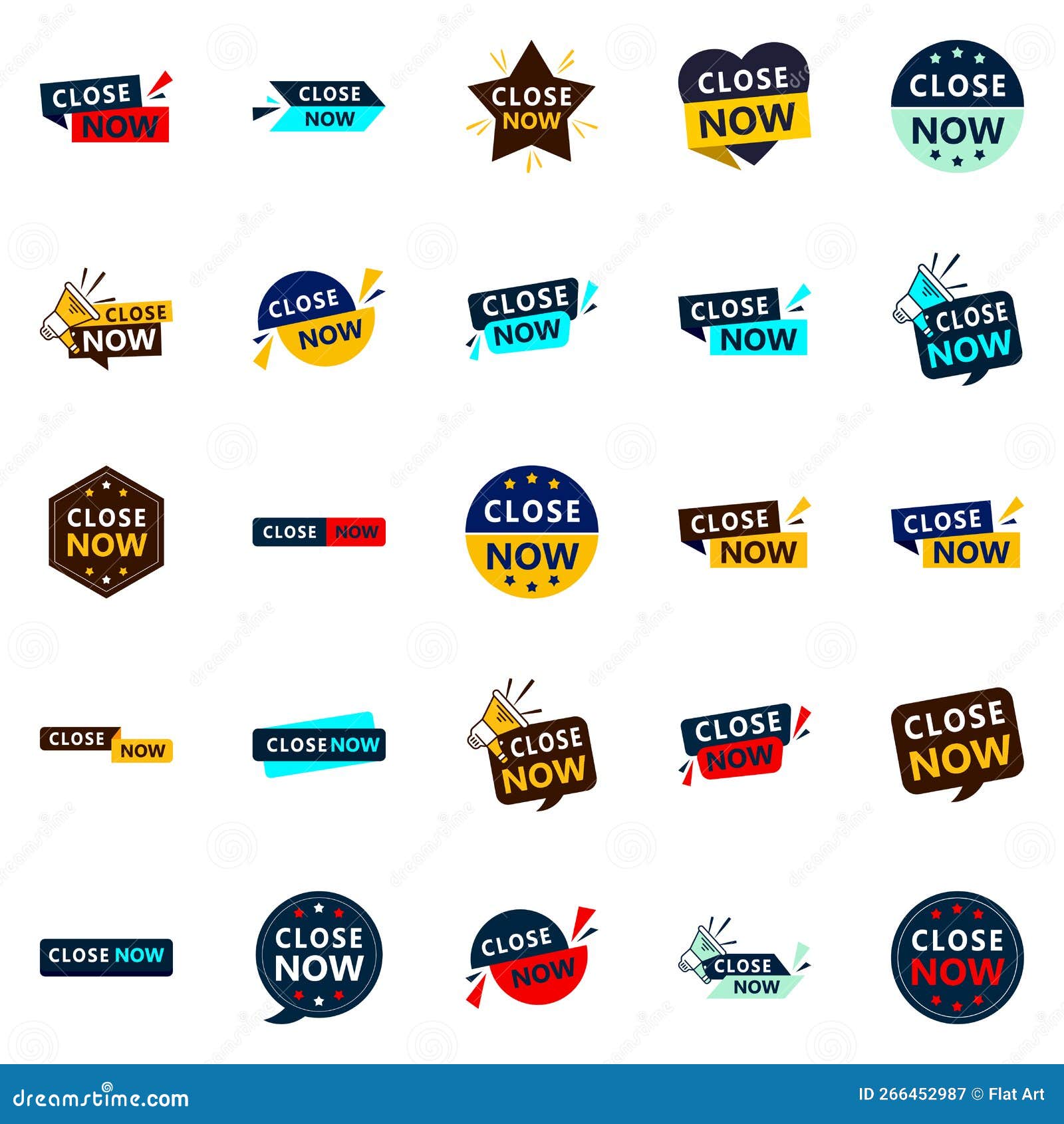 Time To Close Text Banners Pack of 25 Stock Vector - Illustration of ...