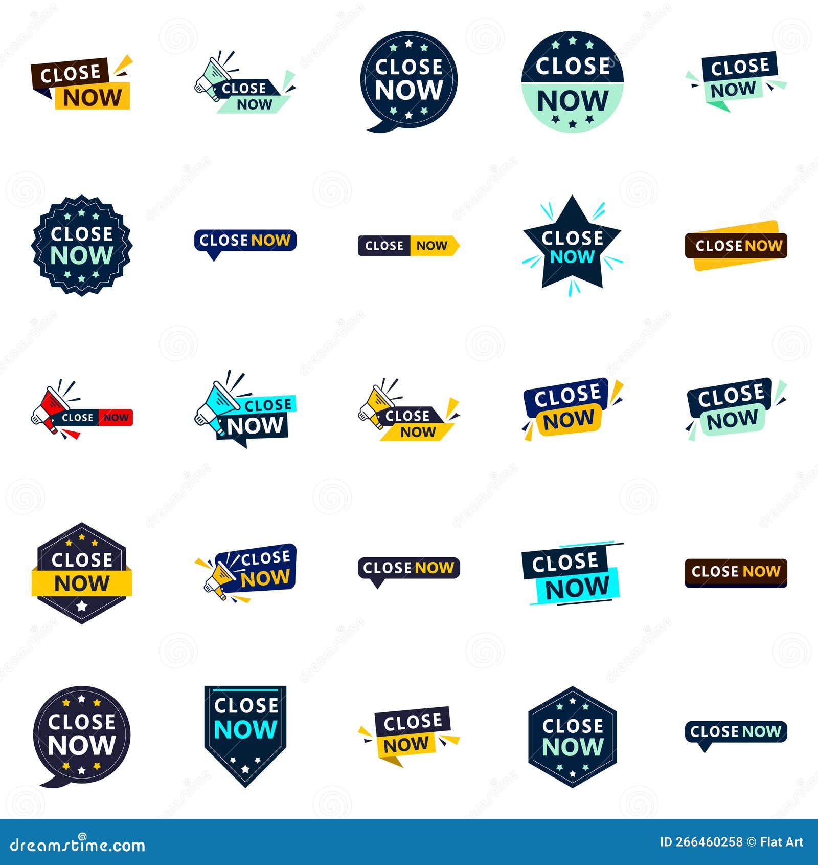 Time To Close Text Banners Pack of 25 Stock Vector - Illustration of ...