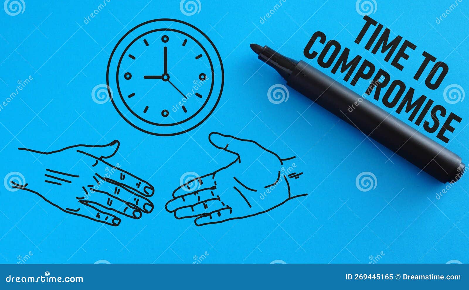 Time To Compromise is Shown Using the Text Stock Image - Image of ...
