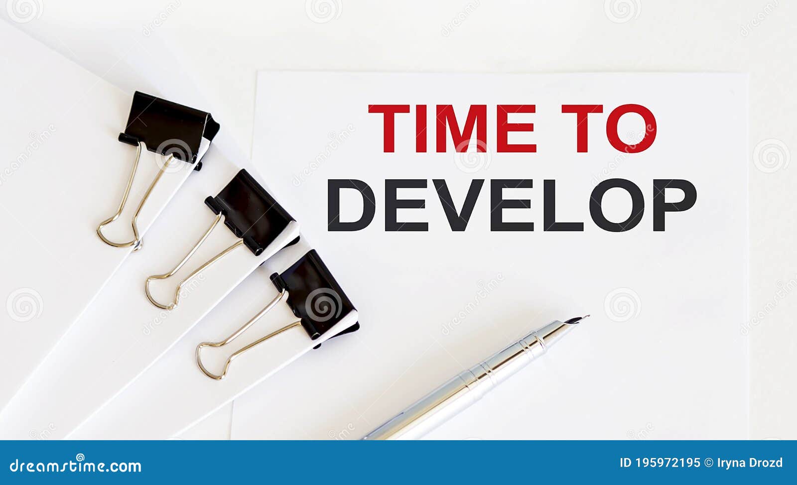 TIME TO DEVELOP Written on a White Page Stock Image - Image of planning ...