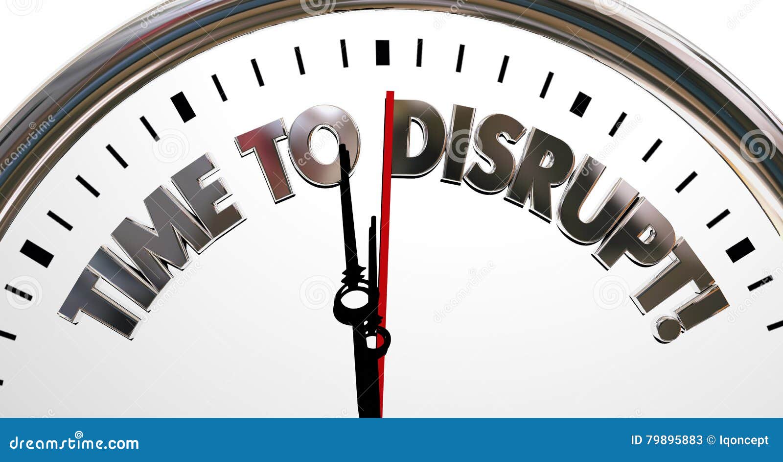Time To Disrupt Change Innovate Rethink Clock Stock Illustration ...