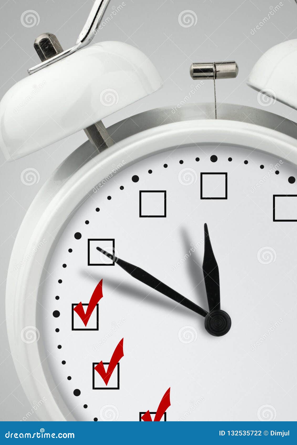 Time To Do, Concept , Close-up of Clock with Check Marks Stock Photo ...